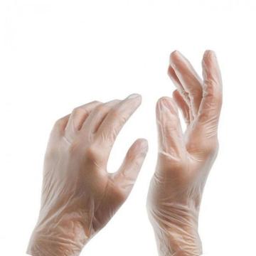 Quality Powdered Clear Disposable Vinyl Gloves Large L XL Anti Slip for sale