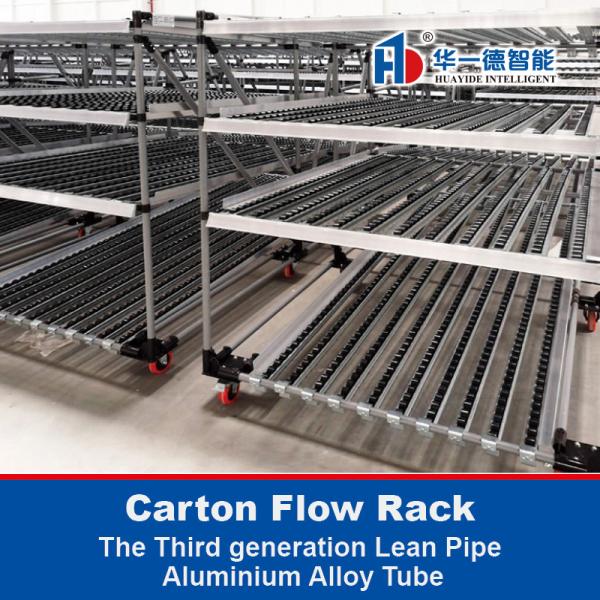 Quality Aluminum alloy Lean Pipe Flow Material rack Carton Flow Rack Gravity roller rack for sale