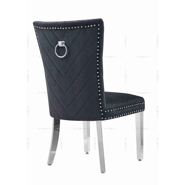 Quality YUNZONN Luxury Fabric Design Stainless Steel Legs Dining Chair for sale