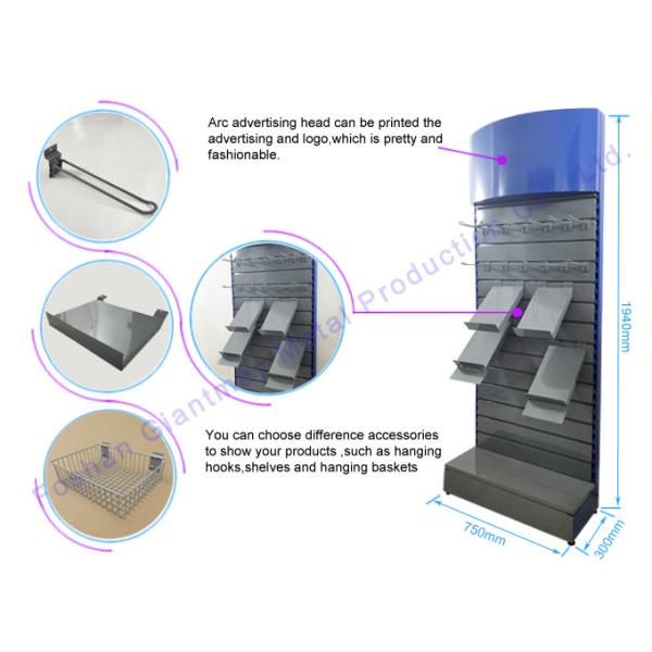 Quality Cosmetic Floor Stand Freestanding Display Slatwall for sale