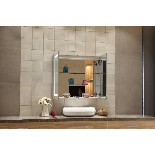 Quality Modern Luxury LED Illuminated Mirror Cabinet Rust Resistant Customized for sale