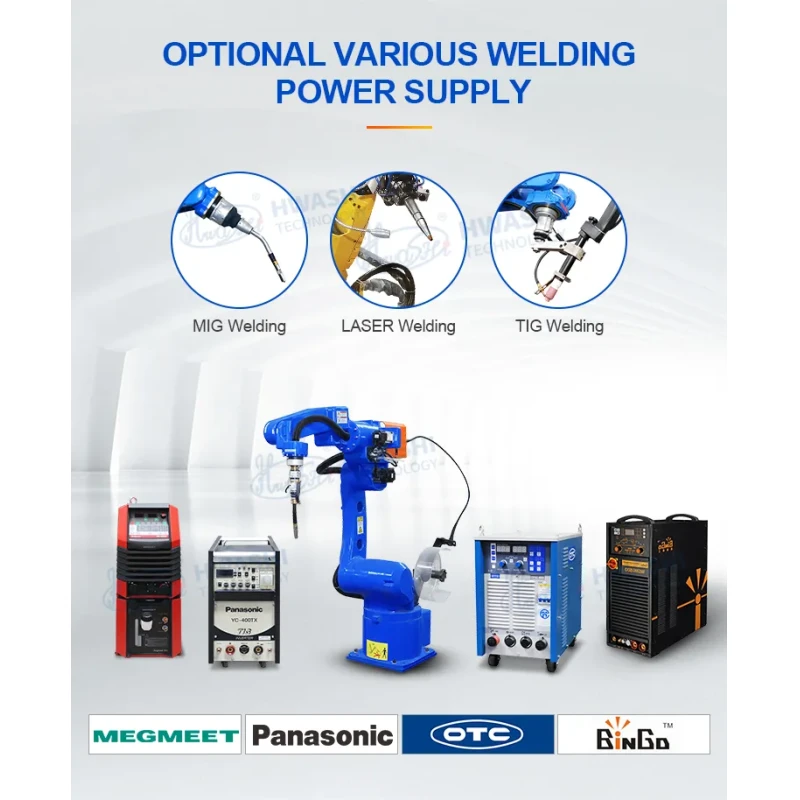 Hwashi Industrial CNC Welding Machine Robotic 6 Axis with Servo, Welding Robot Arm Positioner Rack, Automatic TIG Welding Robot
