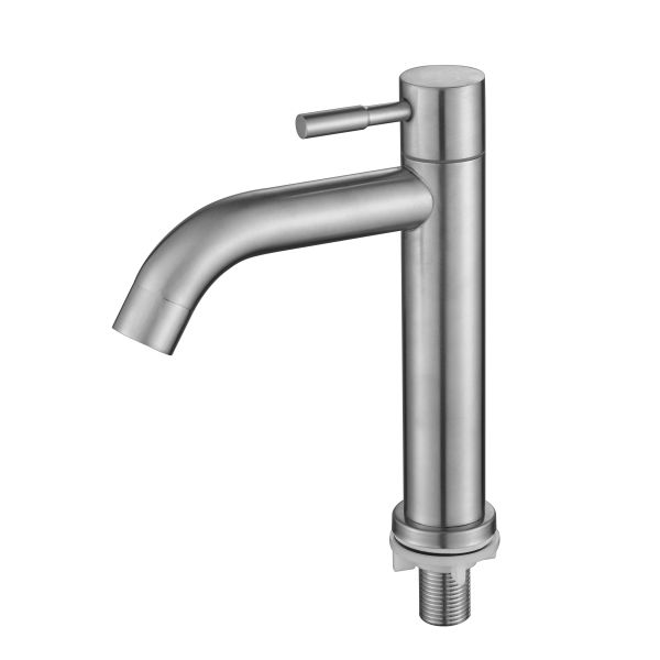 Quality Simple Design SUS 304 Single Handle Stainless Steel Basin Faucet with Brass Valve Core for sale