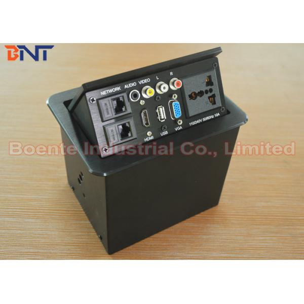Quality Humanization Desktop Power Sockets With Laser Logo , Conference Table Pop Up Box for sale