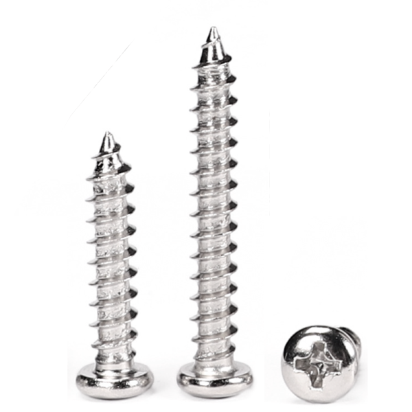 Quality 304 stainless steel self tapping screw PA round head cross groove self tapping screw pan head screw wood screw M4/M5/M6 for sale