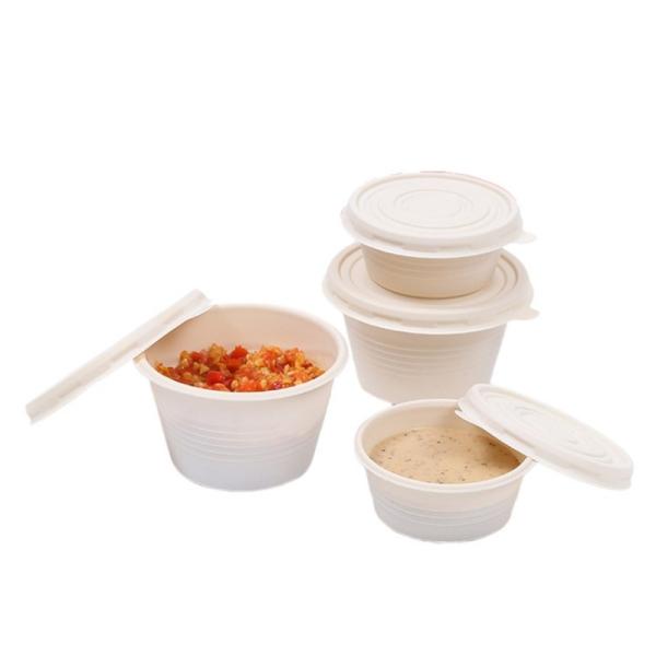 Quality 4OZ Disposable Cornstarch Tableware Seasoning Sauce Portion Cups With Lids for sale