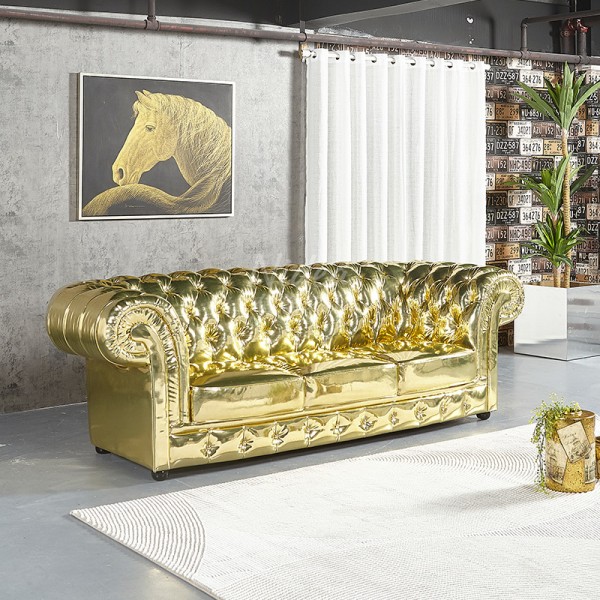 Quality Nidea #862 Classic Retro Design Sofa Vintage Real Leather Sofa Classic Design for Home Hotel Living Room Sofa for sale