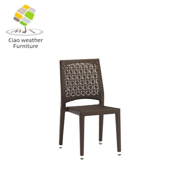 Quality NO Folding Aluminum Garden Dining Set with Rattan Chairs and Fabric Foam Cushions for sale
