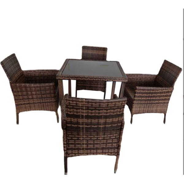 Quality 5 Pieces Outdoor Patio Wicker Dining Set Rattan Detachable Stylish Comfortable for sale