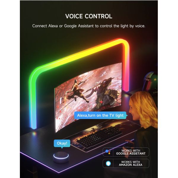 Quality Music Sync Glide Smart Wall Light RGBIC For Bedroom Game Decoration for sale