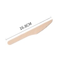 Quality Custom 16cm Disposable Wooden Utensils Biodegradable Cutlery Knives for sale