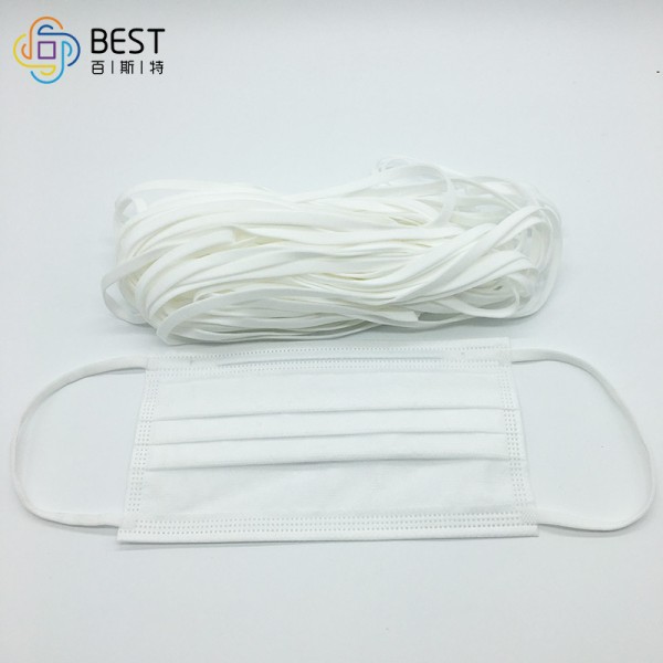 Quality Non Woven Face Mask Elastic Ear Loop 3.5mm 3mm Black Round Elastic Cord String Soft for sale