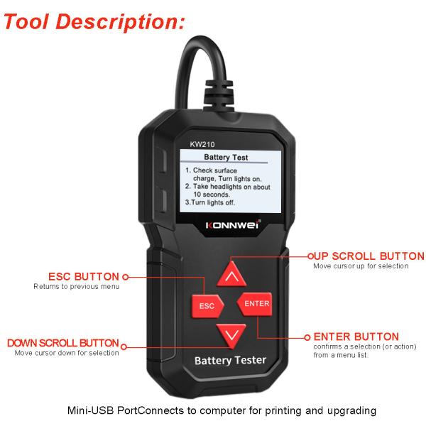 Quality 2020 Top Suppliers Konnwei Car Battery Tester All 12V Vehicles OBD2 EOBD for sale