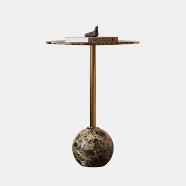Quality Black Marble Top Side Table Stainless Steel End Table With Metal Base for sale
