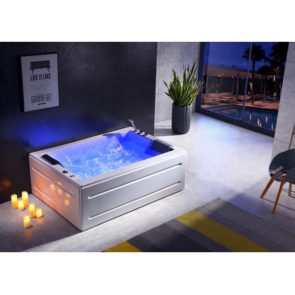 Quality Rectangle Bathtub With Double Waterfall For  2 Person for sale