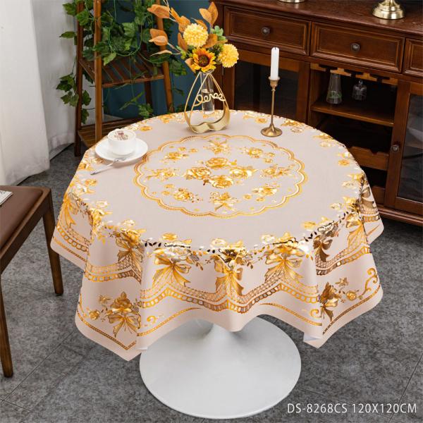 Quality Tablecover Tablecloth 12-Pack Polyester Elastic Edged Backed Fitted PVC Print for sale