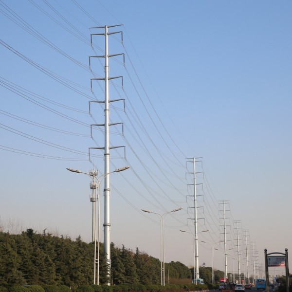 Quality hot dip galvanized octagonal electric pole metal utility pole tubular steel pole for sale