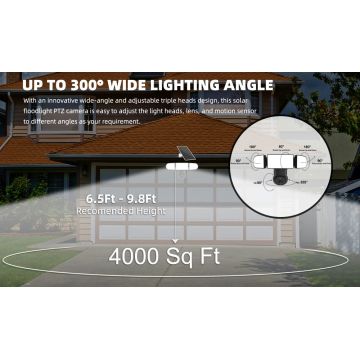 Quality 1500 Lumens Outdoor Floodlight Camera Android IOS Remote APP Control Solar WiFi for sale