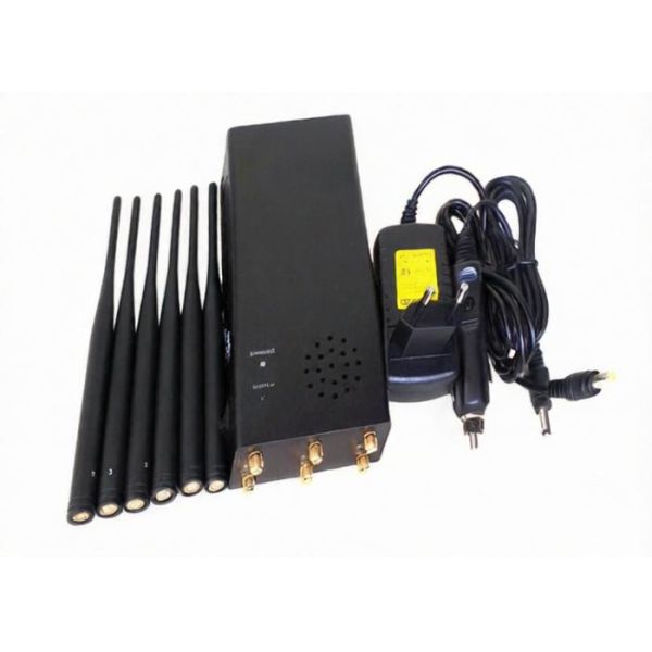 Quality High Power Six Way Portable Jammer Device , Cellular Signal Blocker 6000mAh Battery for sale