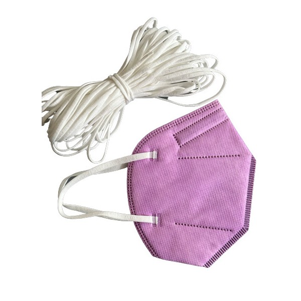 Quality 5.0mm Earloop Elastic Cord Material White Flat Soft Ear Tie Rope for sale