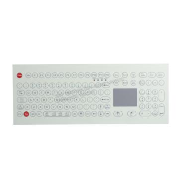 Quality Membrane Matrial Metal Keyboard With Trackball ,108 Keys , White for sale