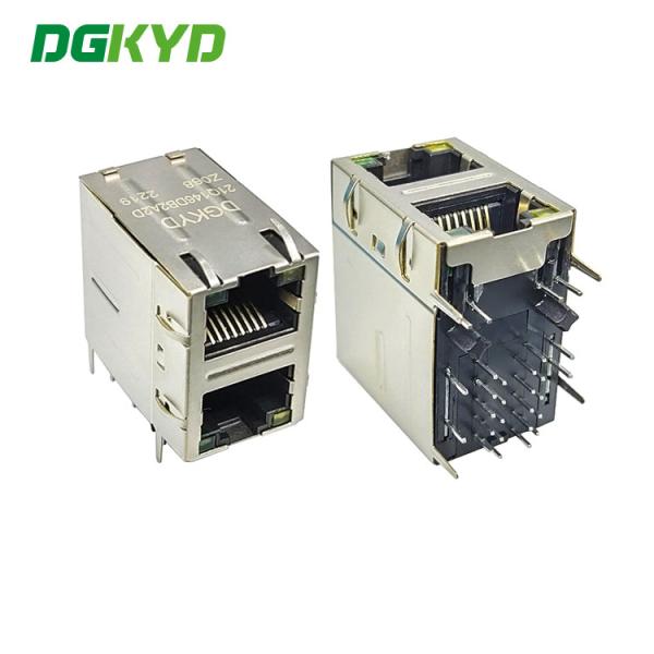 Quality DGKYD21Q146DB2A2DZ068 10/100/1000 Base-T Connector 10P8C RJ45 Modular Jack Ethernet RJ45 Multiport Connector for sale