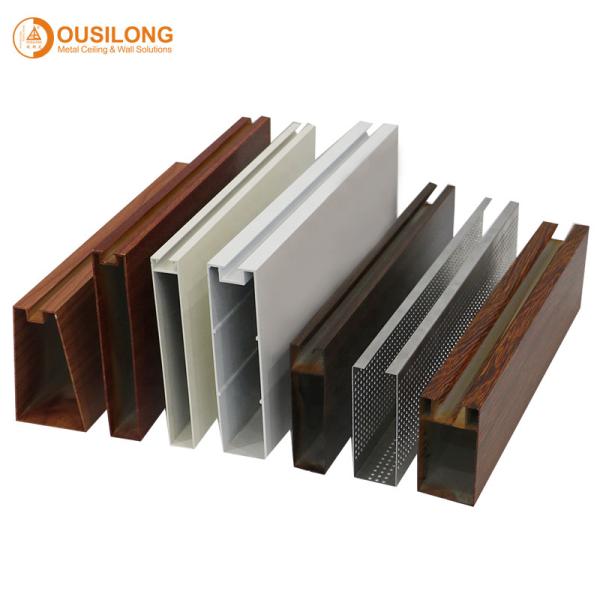 Quality Linear Aluminium Metal Drop Ceiling Tiles Metallic 0.8mm Heat Transfer Coating for sale