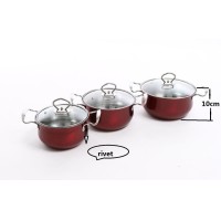 Quality Colorful Kitchen Cookware Sets With Glass Lid Food Grade 201# Stainless Steel for sale
