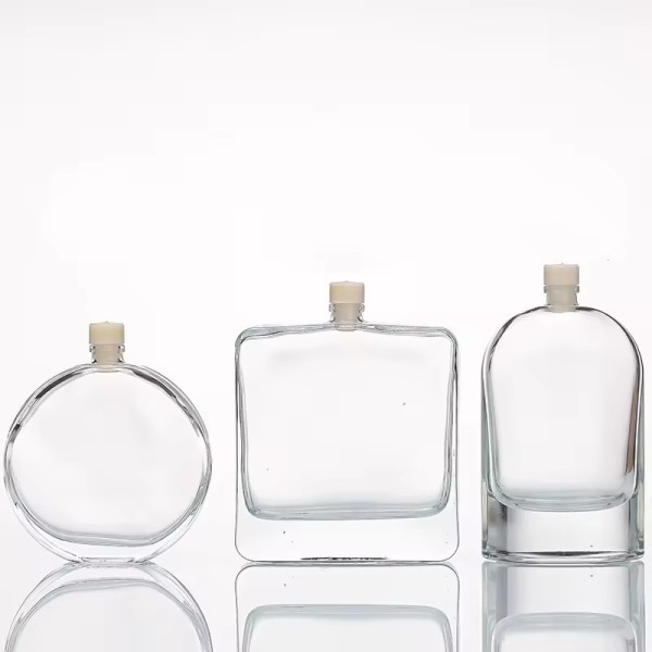 Quality Empty 100ml Luxury Round Square Clear Glass Reed Diffuser Bottle for sale
