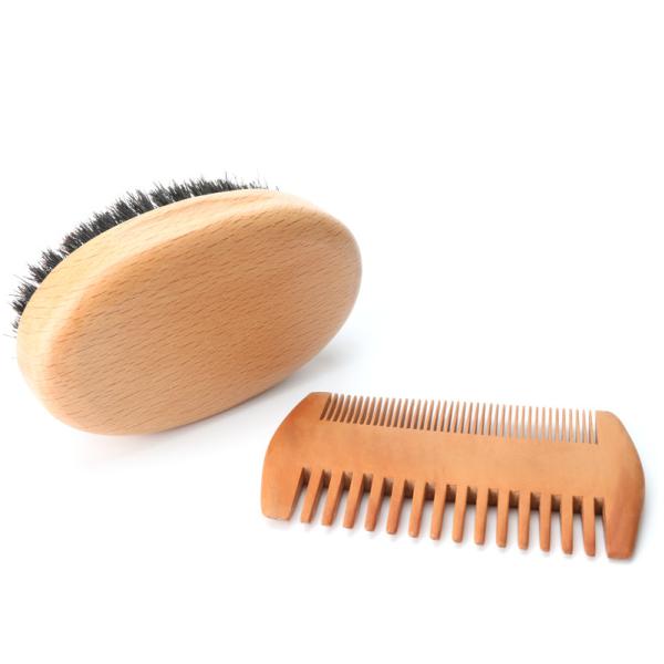 Quality Wooden Beard Brush Grooming Kit for Men Abeis Custom Logo Comb Growth Set Wood for sale