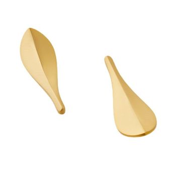 Quality Nordic Brass Glod Leaves Cabinet Door Wardrobe Handle 2pairs Furniture Handle for sale