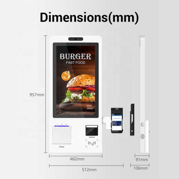 Quality Windows Self Ordering Kiosk Machine Multi Touch Screen For Restaurants Wall for sale