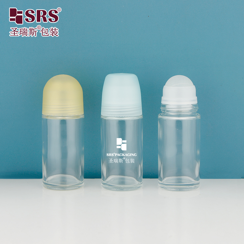 Quality BLPG-C 60ml Wholesale Empty Clear Glass Roll On Deodorant Bottle Packaging for sale