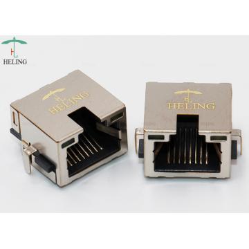 Quality 8P8C Brass Shielded PCB RJ45 Jack , Brass Shielded PCB Mount RJ45 Connector for sale
