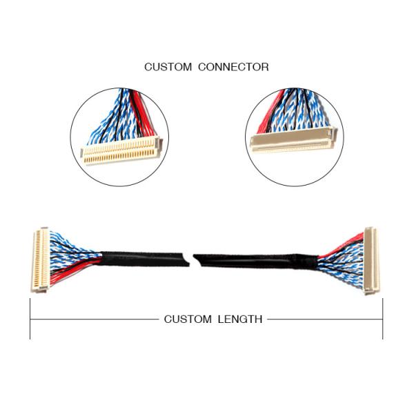 Quality df19 Lvds Cable Assembly , 30pin Lvds Wire Harness lvds display connector for sale