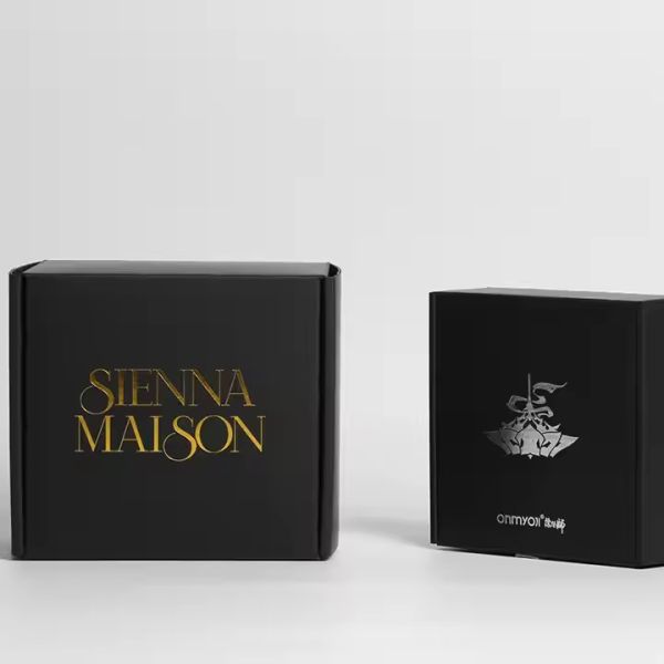 Quality Custom Black Mailer Box With White Silk Screen Logo Strong E Corrugated Shipping for sale