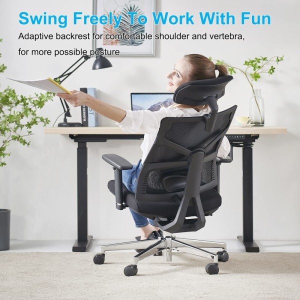 Quality Solid Back High Back Computer Desk Chair with Adaptive Backrest and Y Mail for sale