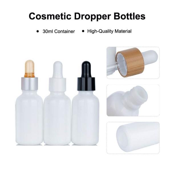 Quality Smooth 30ml White Cylindrical Cosmetic Dropper Bottles Pink Orange for sale