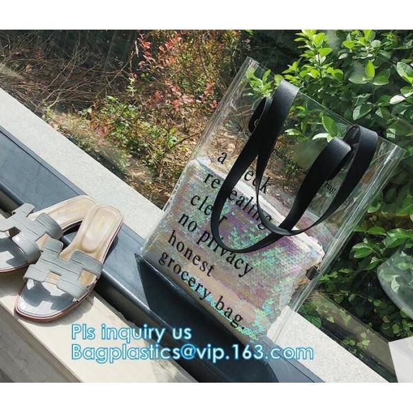 Quality vinyl pvc zippered shopping bag for home/daily use, Wear Resistant Eco Friendly PVC Shopping Bag, Custom Transparent Gif for sale