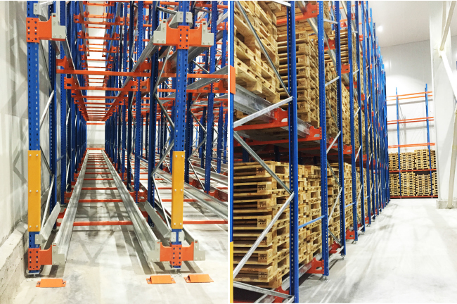 Two Way Radio Shuttle Racking Pallet Runner Rack System For Cold Storage Cold Chain