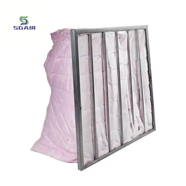 Quality Galvanized Frame Pocket Air Filter With 1~5μM Filtration Efficiency For AHU for sale