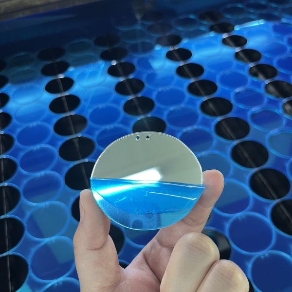 Quality Set of 12pcs Laser Cut 1.3mm 60*53mm Oval Shape Silver Mirror Acrylic Sheet with Adhesive & Grey Paint for sale
