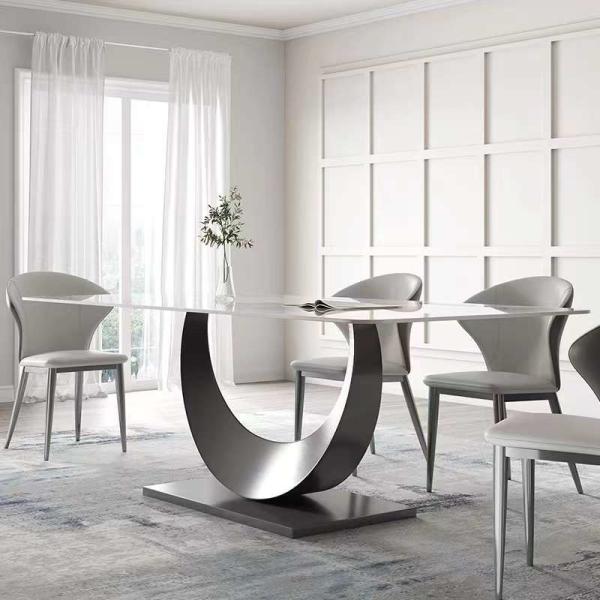Quality Modern Rectangular Dining Table Chair Sets Nordic Marble Top Dining Set for sale