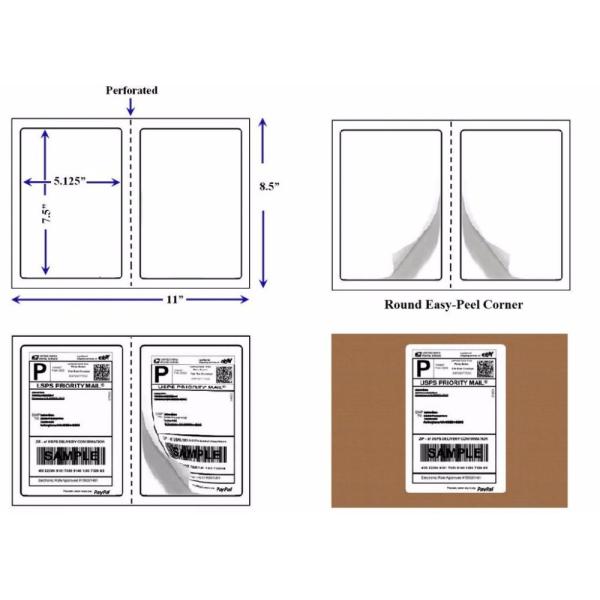Quality 8.5 * 11 Die Cut Blank Thermal Labels For Shipping for sale