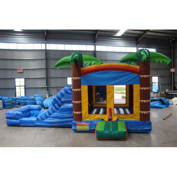 Quality Unisex Palm Tree Inflatable Jumping Castle Bouncy Castle with Pool and Jumping for sale