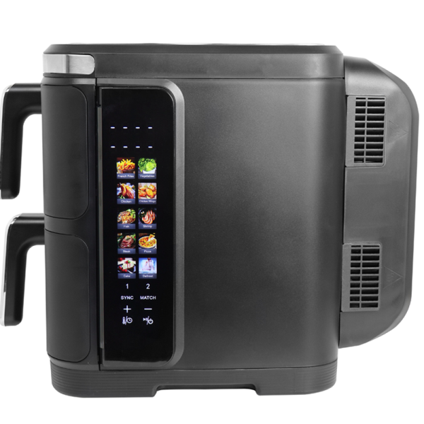 Quality Stack Air Fryer 6L+6L Top Bottom Heater Non Stick Foldable LCD Display for sale