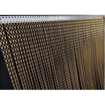 Quality Aluminum Colorful Double Hook Chain Link Mesh Curtain / Decorative Metal Mesh for sale