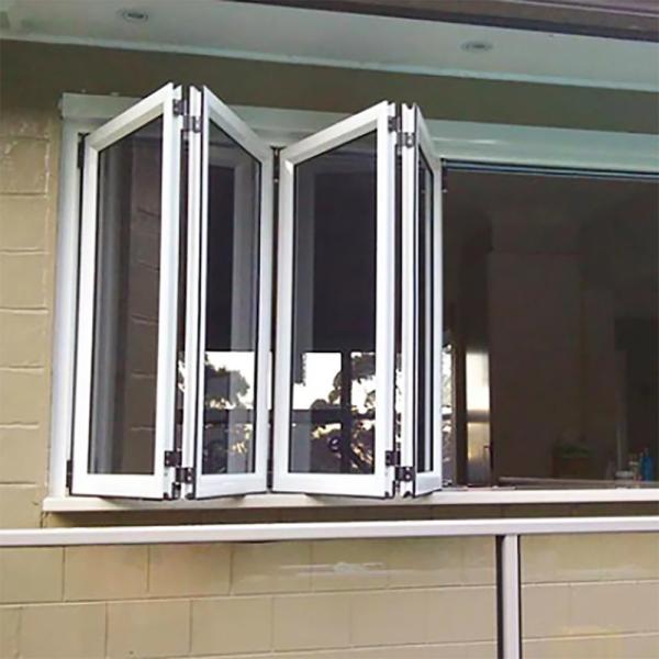 Quality Windproof Aluminum Double Glass Bifold Windows for Kitchen for sale