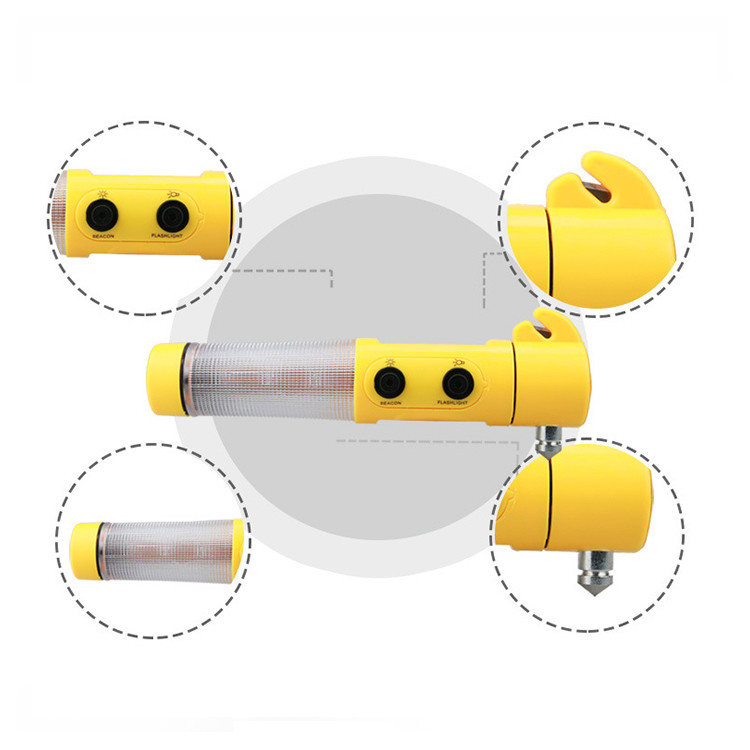 Quality Roadside Accident 4 In 1 Led Flashlight Emergency Mini Safety Hammer for for sale