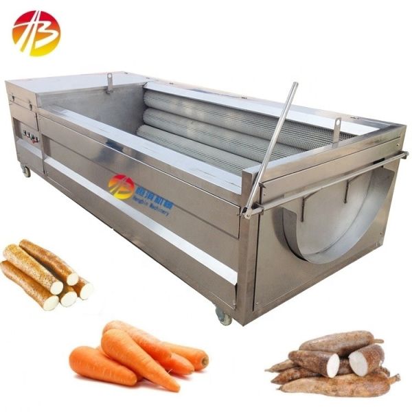 Quality 180 KG Capacity Ginger Peeling Machine Brush Roller Carrot Cassava Yam Washing Peeler for sale